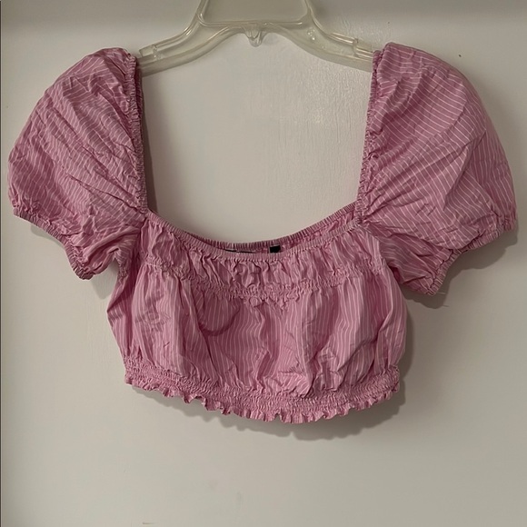Zara | Tops | Zara Pink Puff Sleeve Crop Top Size Small | Poshmark